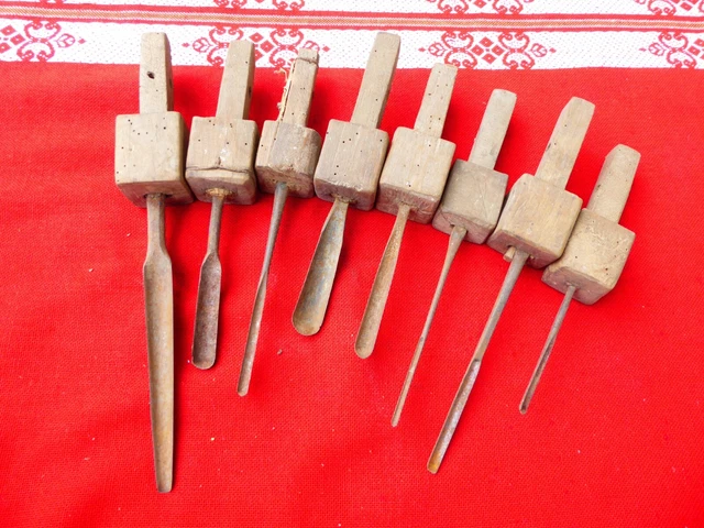 LOT : OUTIL pour tour ou mèche bois vilebrequin outil ancien menuisier ...