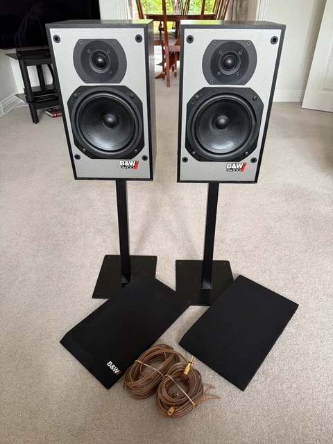 B&W BOWERS AND Wilkins DM100i Bookshelf Speakers With Stands And Cables ...