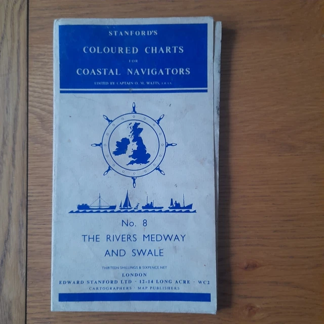 VINTAGE STANFORDS NAVIGATION Map 1964 No8 Rivers Medway And Swale. £3. ...