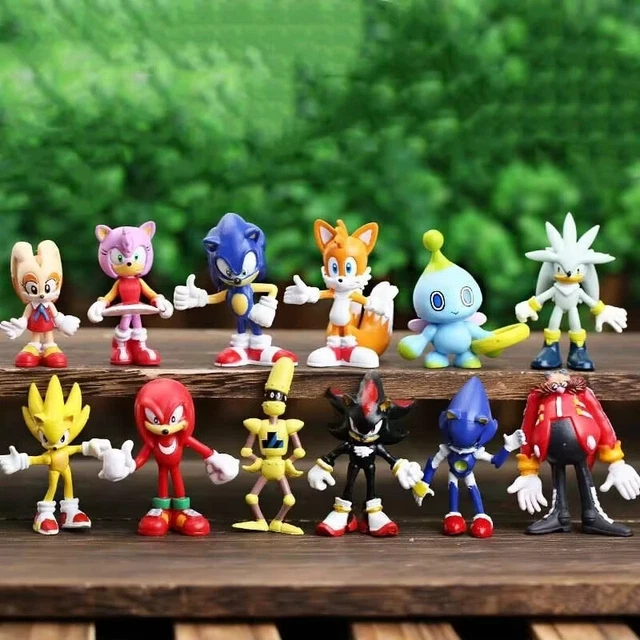 SONIC THE HEDGEHOG Model Figures Toy Set Birthday Gift 6 or 12 Pieces 5 ...