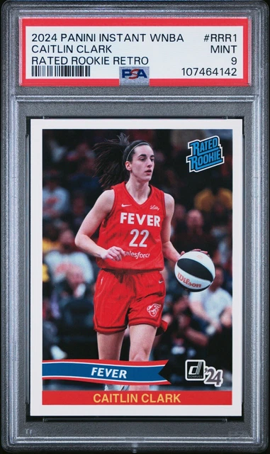 CAITLIN CLARK RATED Rookie Retro Card 2024 Panini Instant WNBA #RRR-1 ...