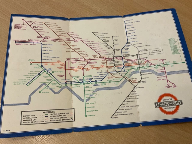 1937 LONDON UNDERGROUND Fold Out Pocket Map. Original As Shown £78.00 ...