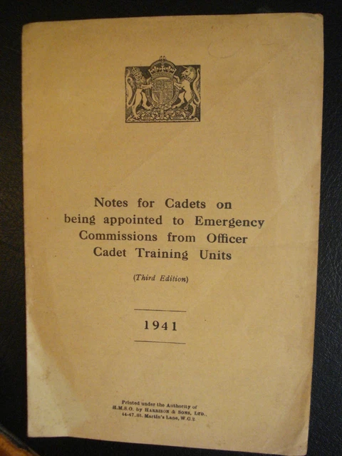 BRITISH ARMY OFFICER Cadet Commission Manual 1941 Military Leadership ...