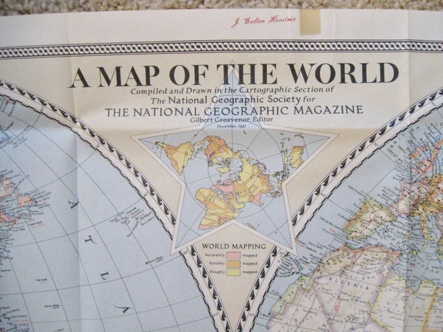 1941 MAP OF THE WORLD; Poster or Map by National Geographic Society; 41 ...