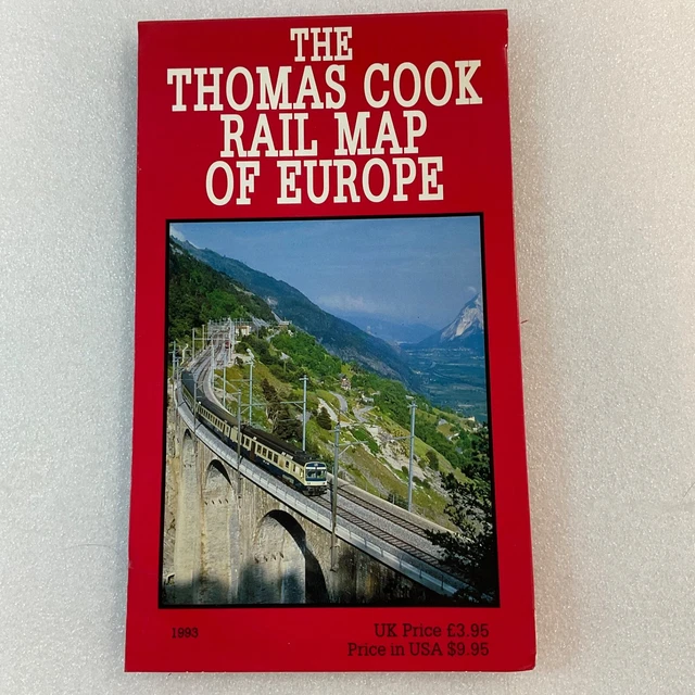 THE THOMAS COOK Rail Map Of Europe 1993 Folding Paper Map OldPaperMaps ...