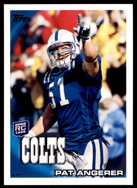 2010 TOPPS PAT Angerer recrue Indianapolis Colts #397 1081 EUR 1,12 ...