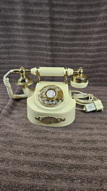 VTG 1970S COQUETTE Rotary French Princess Style Phone Ivory Gold TESTED ...
