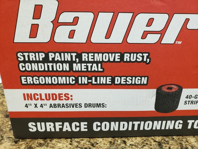 BAUER 9 AMP Surface 4x4" Drum Conditioning Tool Paint Rust Remover ...
