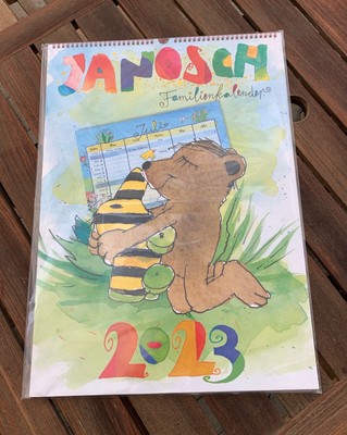 JANOSCH CALENDAR 2023 Family Planner DIN A2 Duck Rabbit Bear 5 Columns ...