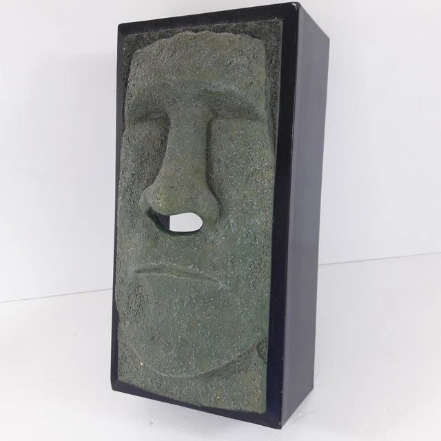 VINTAGE ROTARY HERO Tiki Moai Easter Island Tissue Box Dispenser Holder ...
