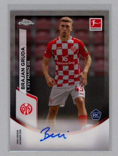 2024 TOPPS CHROME Bundesliga Brajan Gruda recrue réfracteur voiture Mayence RC EUR 49,97 ...