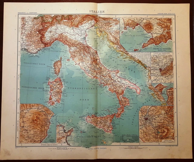 1905 ANTIQUE GEOGRAPHIC Map ITALY BEFORE WORLD WAR 1 Antique Map £23.96 ...