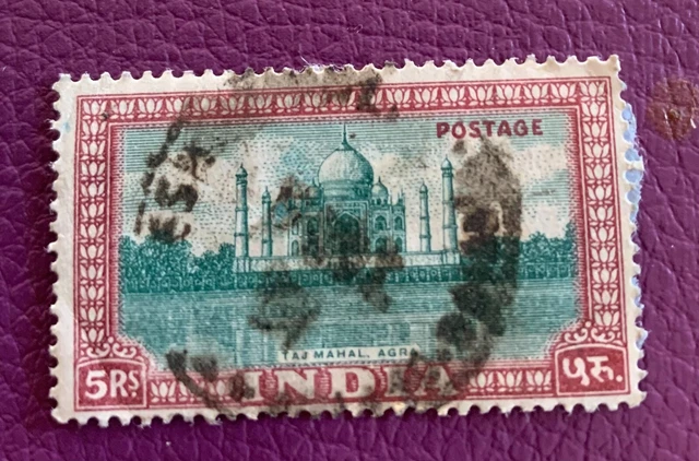 1949 INDIA 5 Rs STAMP WITH UNIQUE MARKINGS £49.99 - PicClick UK