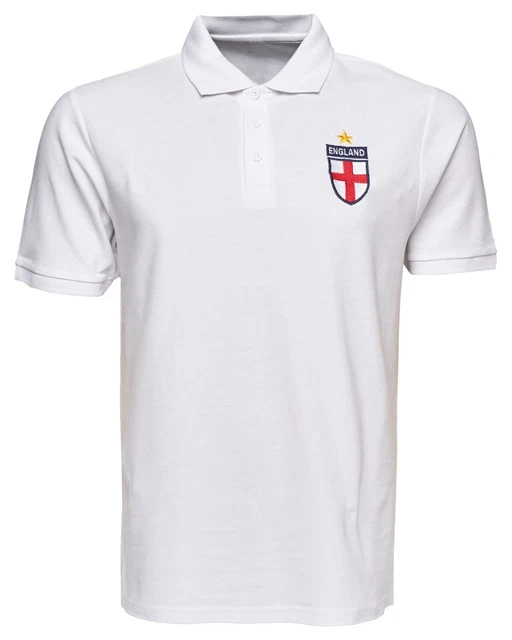 ENGLAND FOOTBALL PIQUE Polo Shirts Embroidered Badge Euro World Cup T ...