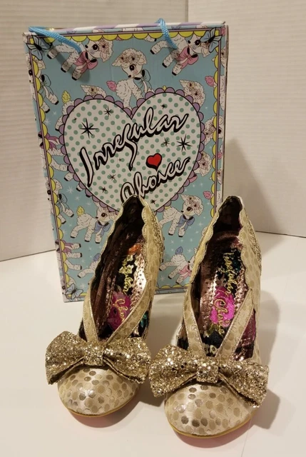 IRREGULAR CHOICE CURTAIN Call Gold Heels Shoes Size 5.5 US (36 EUR ...