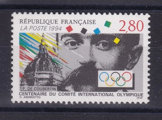 FRANCE ANNÉE 1994 Pierre de Coubertin Centenaire du CIO N° 2889** réf 11477 EUR 1,00 - PicClick FR