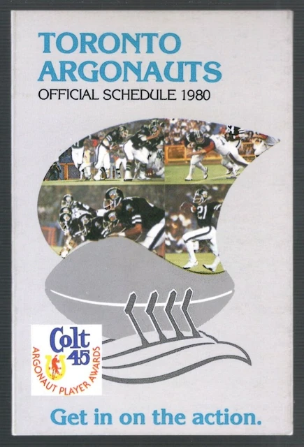 RARE 1980 TORONTO Argonauts CFL Football Schedule !!! Colt 45 $2.99 ...