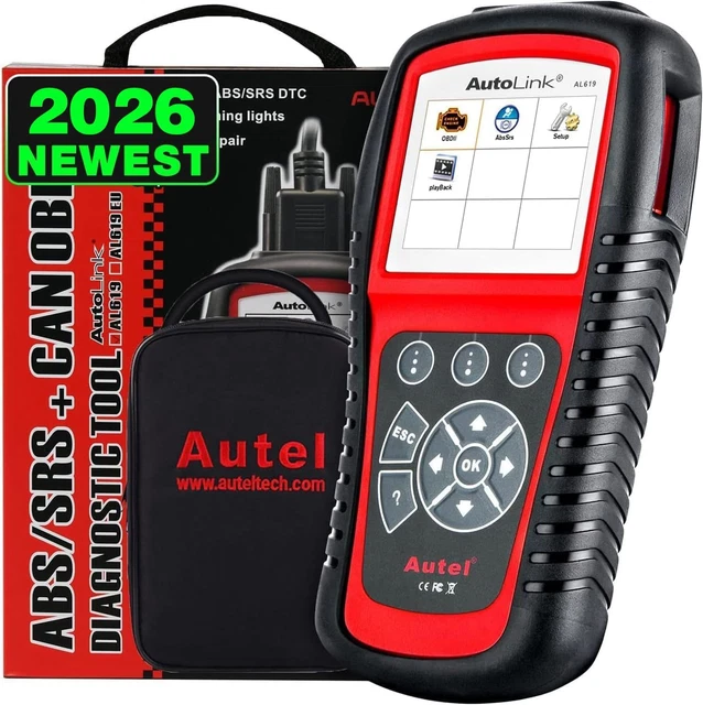 AUTOLINK AL619 SCANNER, 2026 ABS SRS Airbag Warning Light Diagnostic ...