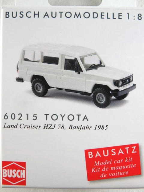 BUSCH 60215 BAUSATZ Toyota Land Cruiser HZJ 78 (1985) in weiß 1:87/H0 ...