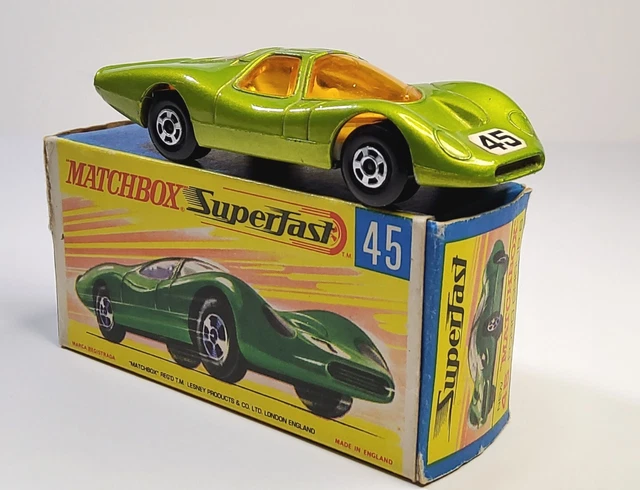 VINTAGE ORIGINAL MATCHBOX Lesney Superfast #45 Ford Group 6 Grey Base ...