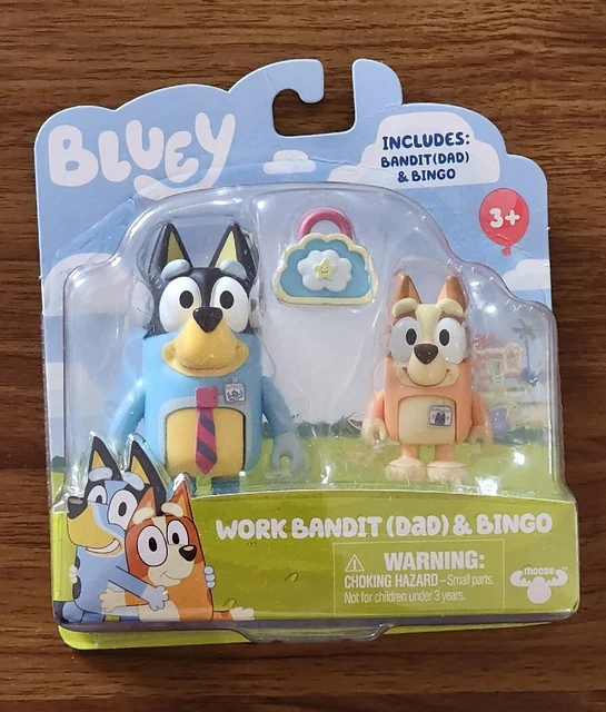 BLUEY WORK BANDIT(DAD) & Bingo Figurines 2 Pack $19.99 - PicClick AU