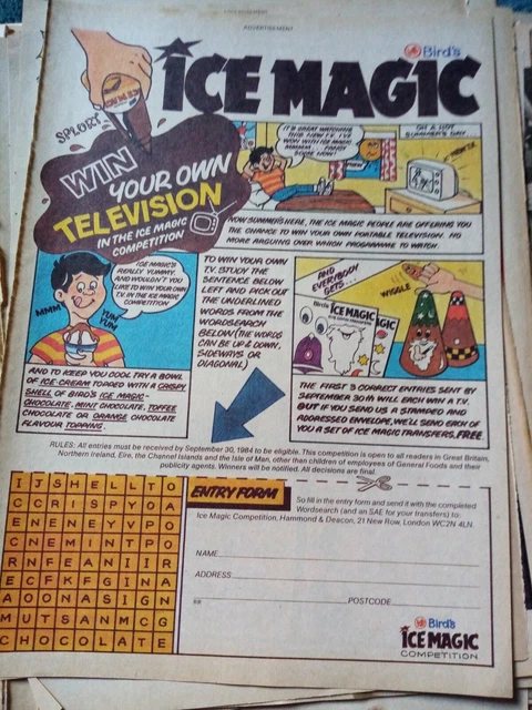 SA65 EPHEMERA 1980S advert bird's ice magic EUR 3,70 - PicClick FR