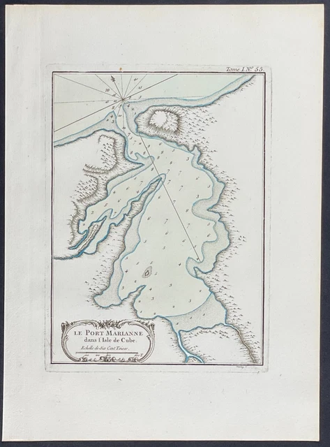BELLIN - MAP of Marianne Bay, Cuba - 1764 Le Petit Atlas Maritime £123. ...