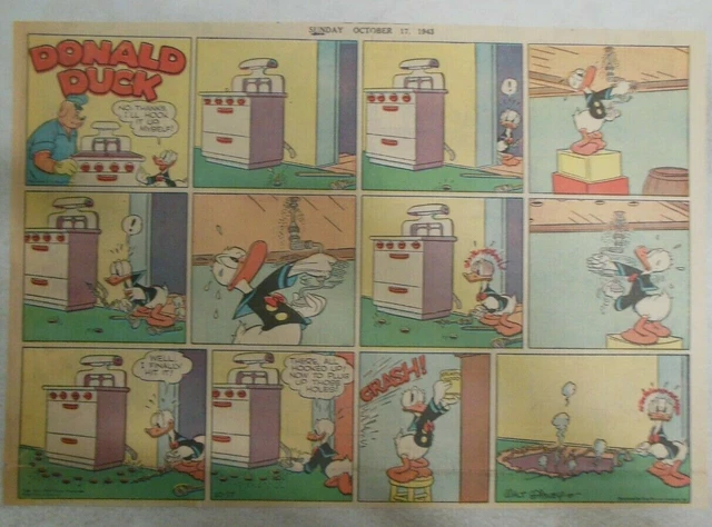 DONALD DUCK SUNDAY Page By Walt Disney From 10 17 1943 Half Page Size DONALD DUCK SUNDAY Page By Walt Disney From 10 17 1943 Half Page Size