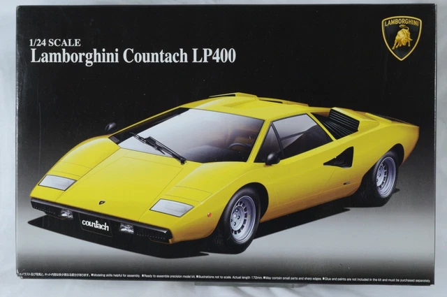 AOSHIMA 046708 3800 Lamborghini Countach LP400 1:24 1/24 Model Car Kit ...