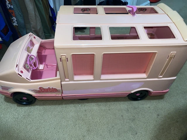 MATTEL BARBIE MAGICAL Motor Home Van RV Camper Pink Vintage 1990 Toy ...