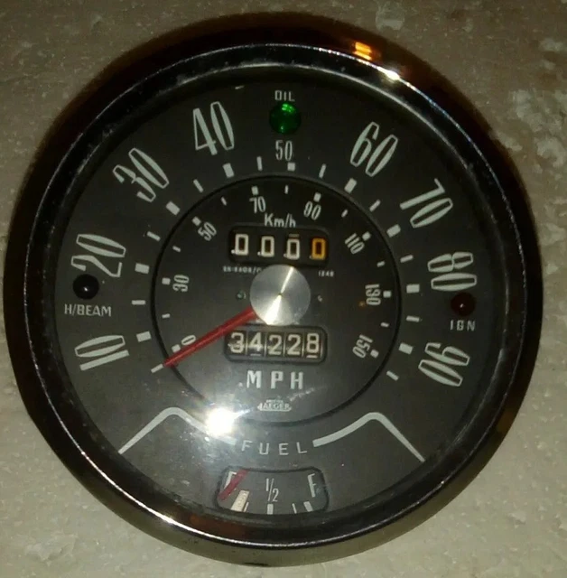 BRITISH JAEGER 95 MPH Speedometer and Fuel Gauge £89.00 - PicClick UK