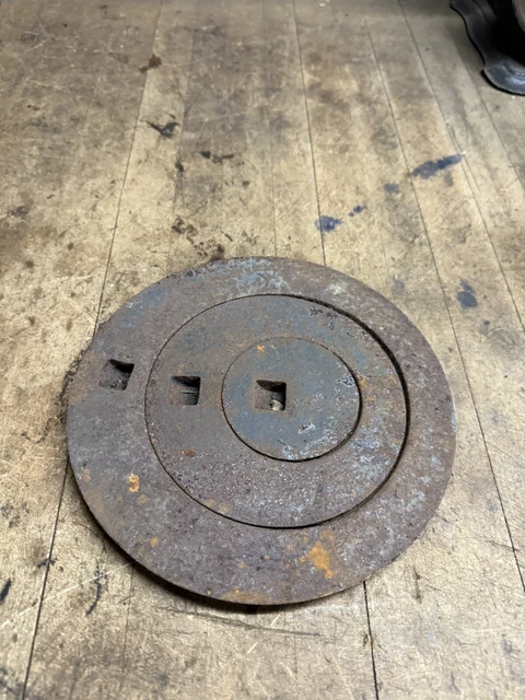 ANTIQUE CAST IRON Stove Eye Top Covers 3 Piece Nesting Lids Cookstove ...