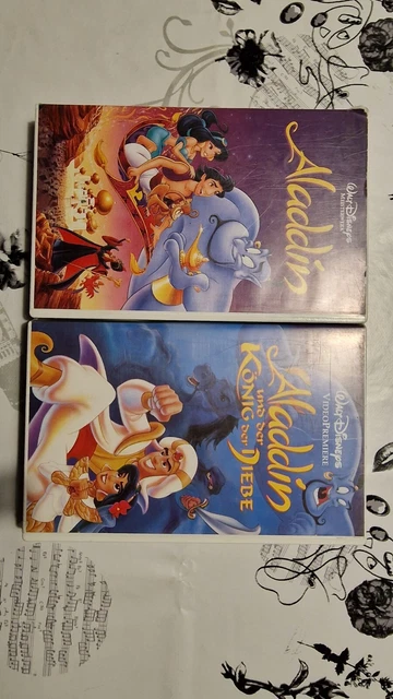 ALADDIN WALT DISNEY VHS 400 01662 Hologramm + Aladdin 2 VHS 400 04609 ...