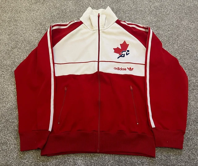 ADIDAS RETRO CANADA Track & Field Olympics Jacket Sports Tracksuit Top ...