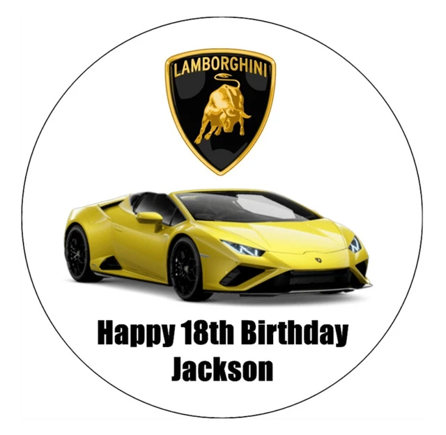 LAMBORGHINI CAR CAKE Topper Edible Icing Birthday Cake Decorations (3 ...