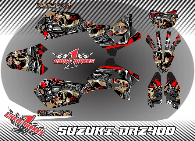 SUZUKI DRZ400SM DRZ400S drz400 Supermoto DRZ CUSTOM GRAPHICS KIT ...