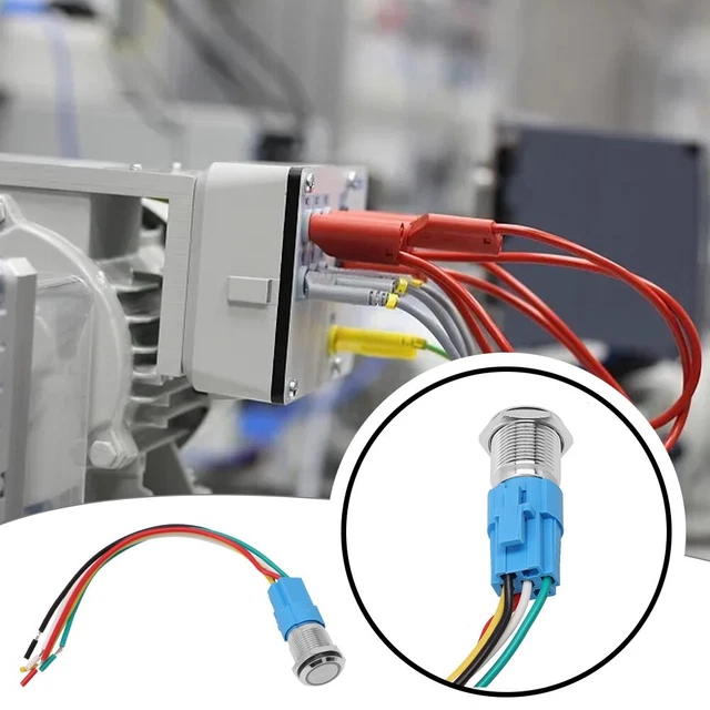 12V DC LATCHING Push Button Switch Stainless Steel LED 16mm with ...