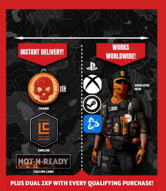 CALL OF DUTY Modern Warfare 3 Little Caesars Operator Skin 2XP 2 CODE ...