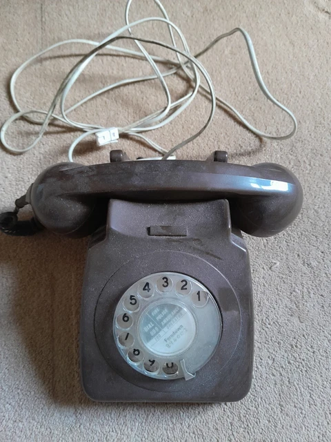 VINTAGE BT TELEPHONE GLOSS Brown Fully Working Order BRITISH TELECOM £ ...