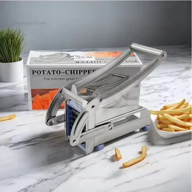CHIPPER POTATO CHIP Chopper Cutter Slicer Maker & 2 Steel Edges French ...