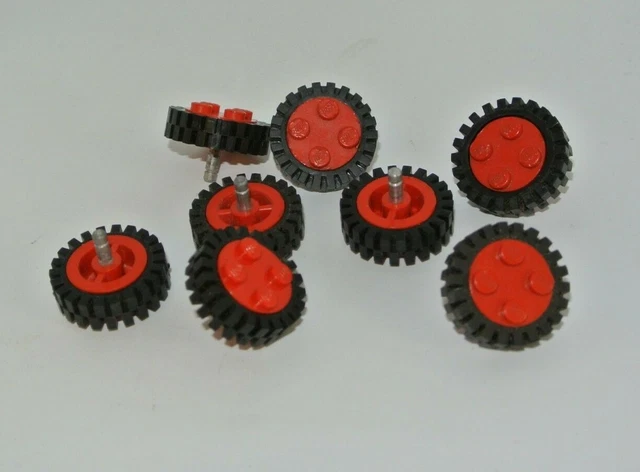 LEGO VINTAGE: 8X Wheel + Tire 24mm D. x 8mm - REF 7039c03 - Set 107 810 ...