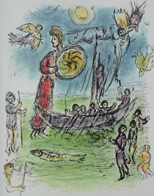 MARC CHAGALL : Athéna guide Télémaque, Lithographie EUR 129,00 ...