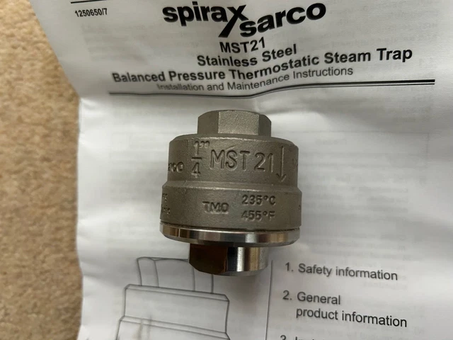 SPIRAX SARCO MST21 Balanced Pressure Thermostatic Steam Trap 1/4" BSP £ ...
