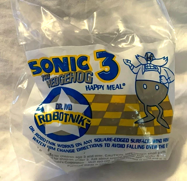 SONIC 3 THE Hedgehog "ROBOTNIK" McDonalds Happy Meal Toy Sealed 1993 ...