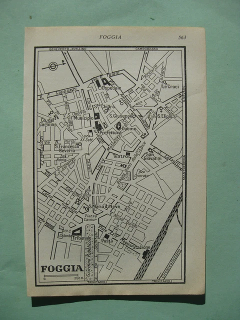 STAMPA ANTICA OLD print map MAPPA PUGLIA FOGGIA 1^ meta 900 da guida ...
