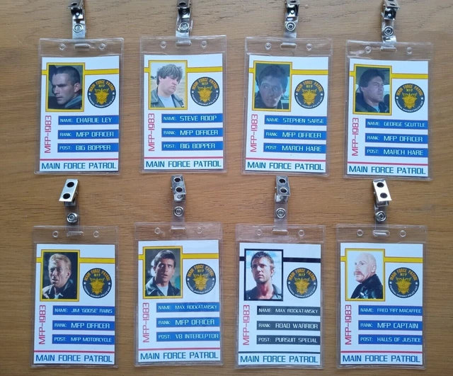 MAD MAX MFP Main Force Patrol - Clip-on ID Photo Pass Badge Set Prop £ ...