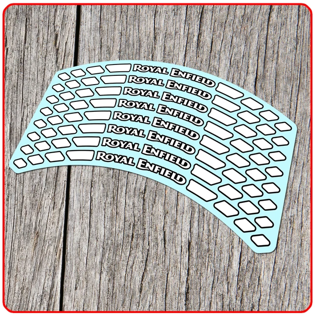 ROYAL ENFIELD WHEEL rim stickers decals - choice of 20 colours - BULLET ...