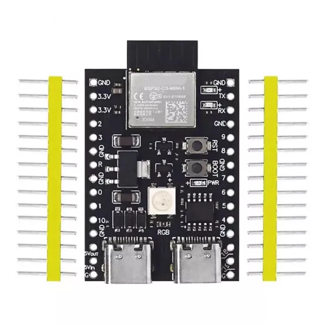 CARTE DE DÉVELOPPEMENT ESP32-C3 Type-C WiFi Bluetooth BLE5.0 DevKitM-1 Cor9040 EUR 8,80 ...