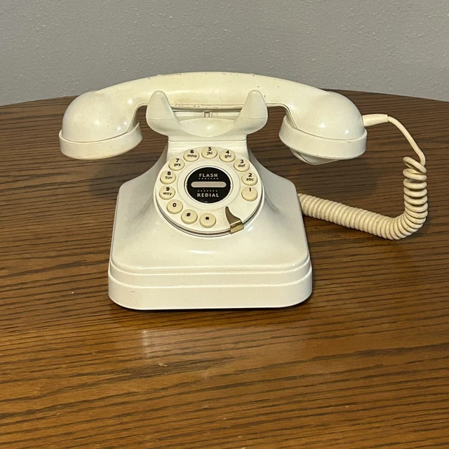 GRAND PHONE FLASH REDIAL Vintage Touch Button Retro 1950's Style Ivory ...