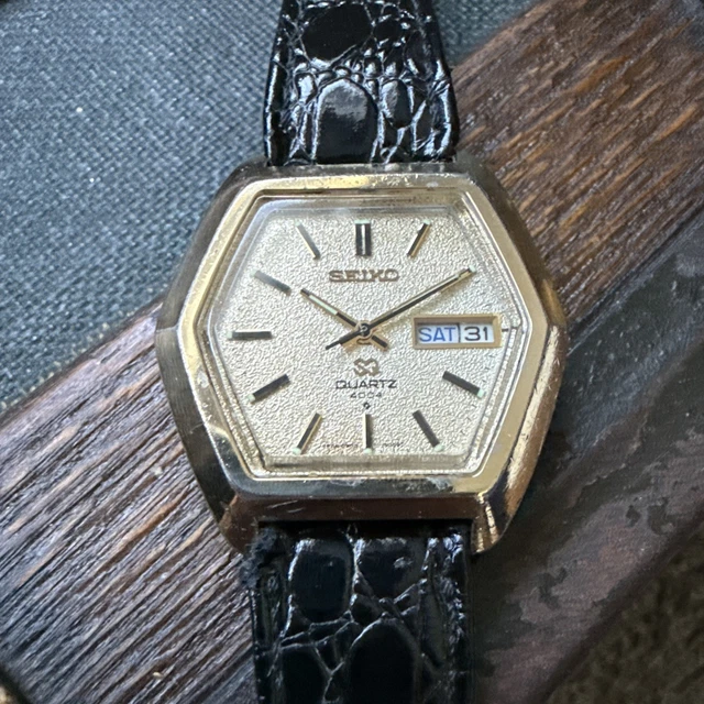 RARE SEIKO HEXAGONAL Gold Frosted Dial Watch Working 0903-5009 £82.16 ...